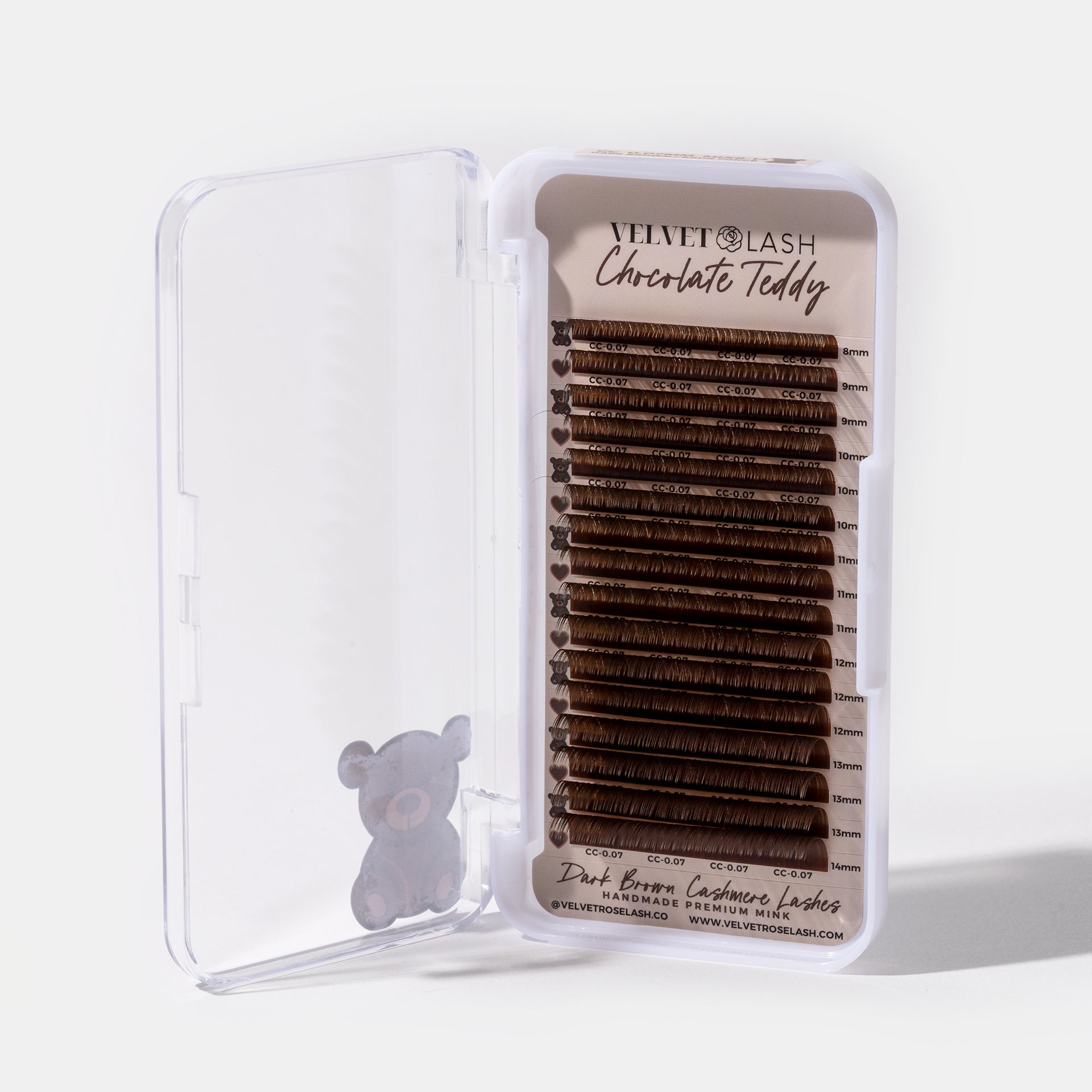 Dark Brown Chocolate Lashes - Teddy Bear Collection🧸 – Velvet Rose Lash